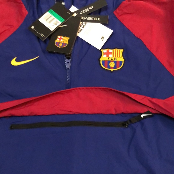 Nike | Jackets & Coats | Mens Nike Fc Barcelona Hooded Woven Jacket ...